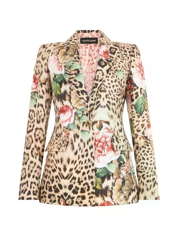 Roberto Cavalli Leopard-print Blazer - Neutrals