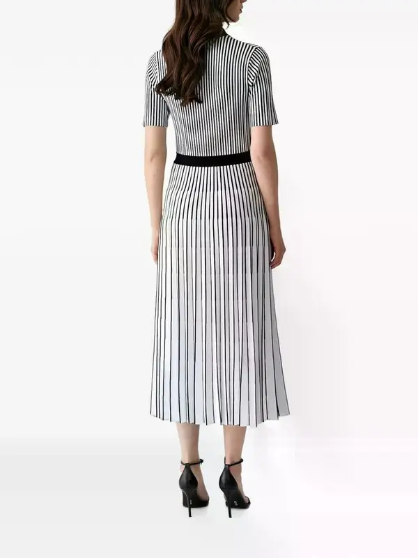 Karl Lagerfeld Striped Pleated Midi Dress
