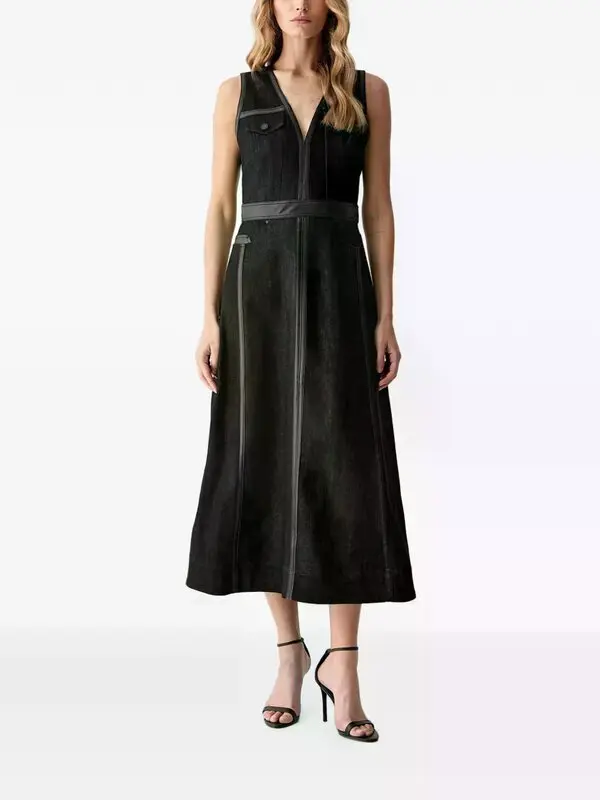 Karl Lagerfeld Panelled Midi Dress - Black