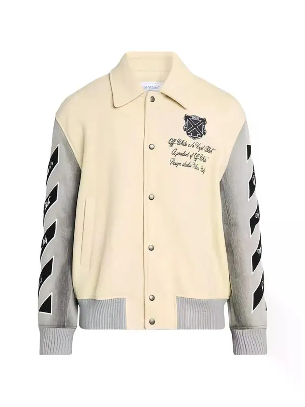 Off-White Logo-embroidered Varsity Jacket