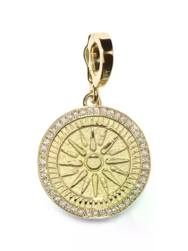 AZLEE Latge Sunburst Diamond Charm - Gold