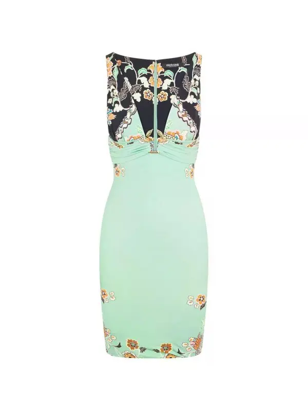 Roberto Cavalli Floral-print Midi Dress - Green
