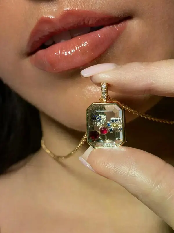 Loquet Evil Eye-motif Diamond And Sapphire Charm