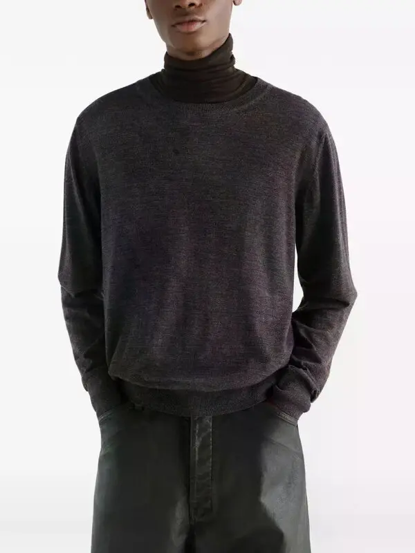 LEMAIRE Crew-neck Sweater In Fine Mouliné Merino Wool