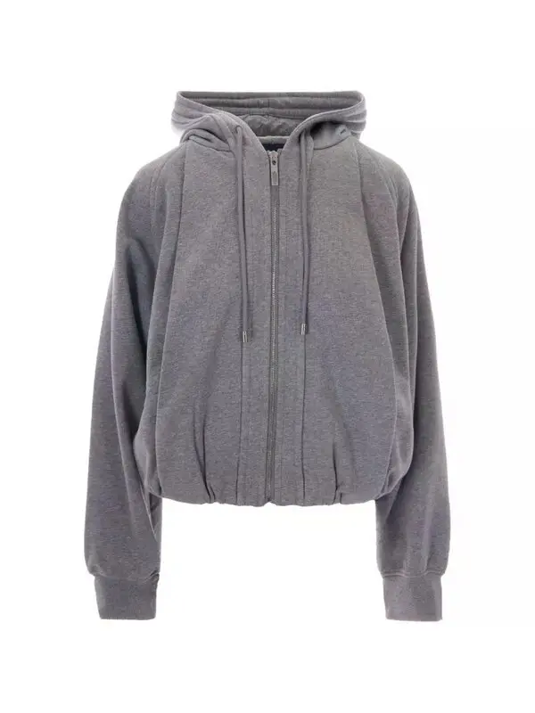 Sportmax Zip-up Drawstring Hoodie - Grey