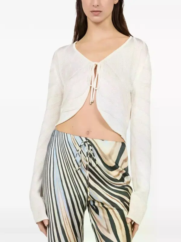 Roberto Cavalli Cropped Cardigan - White