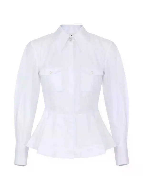 Elisabetta Franchi Cotton Poplin Shirt With Flounce