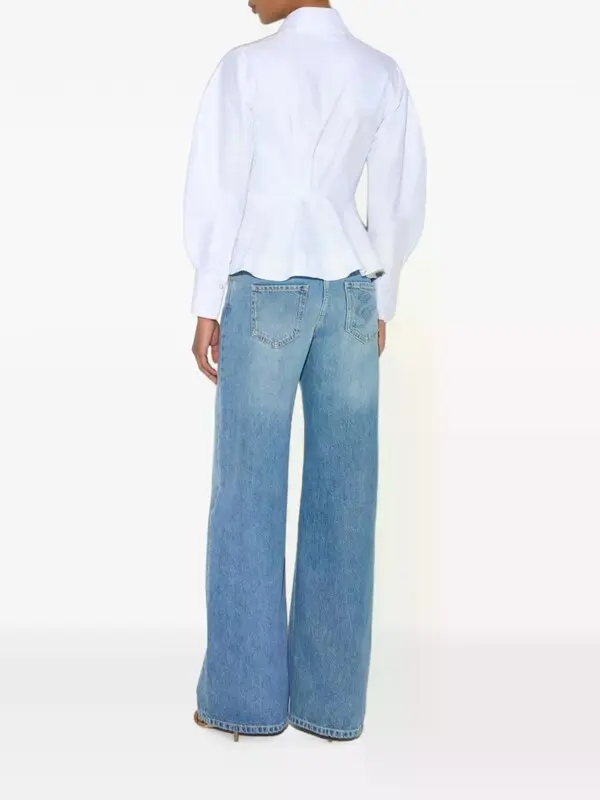 Elisabetta Franchi Cotton Poplin Shirt With Flounce