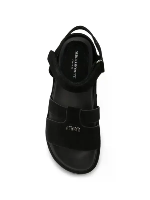SERGIO MORETTI FIRENZE Touch-strap Logo-plaque Sandals
