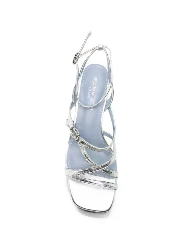 SERGIO MORETTI FIRENZE Metallic-effect Strappy Sandals