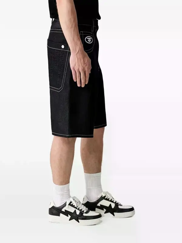 AAPE BY *A BATHING APE Logo-patch Denim Shorts