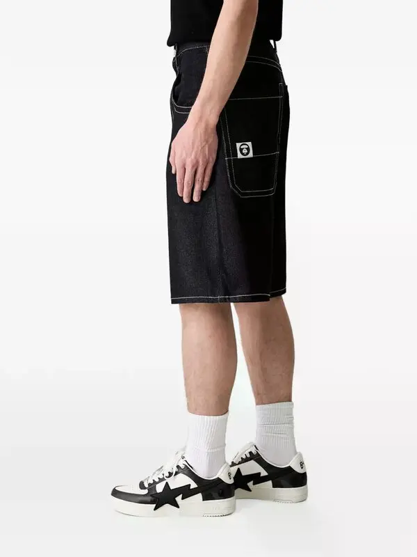 AAPE BY *A BATHING APE Logo-patch Denim Shorts