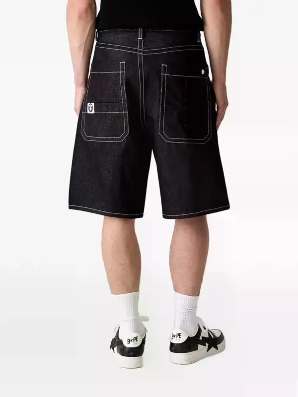 AAPE BY *A BATHING APE Logo-patch Denim Shorts