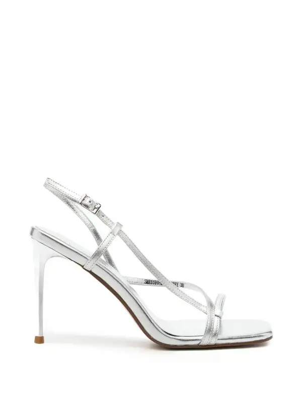 SERGIO MORETTI FIRENZE Metallic-effect Strappy Sandals - Silver