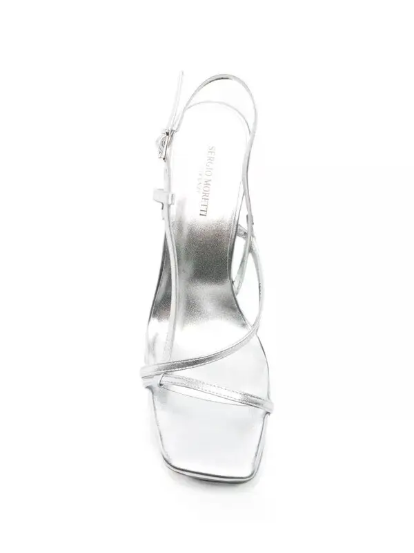 SERGIO MORETTI FIRENZE Metallic-effect Strappy Sandals