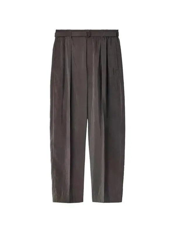LEMAIRE Belted Relaxed Pants In Dry Silk - Brown