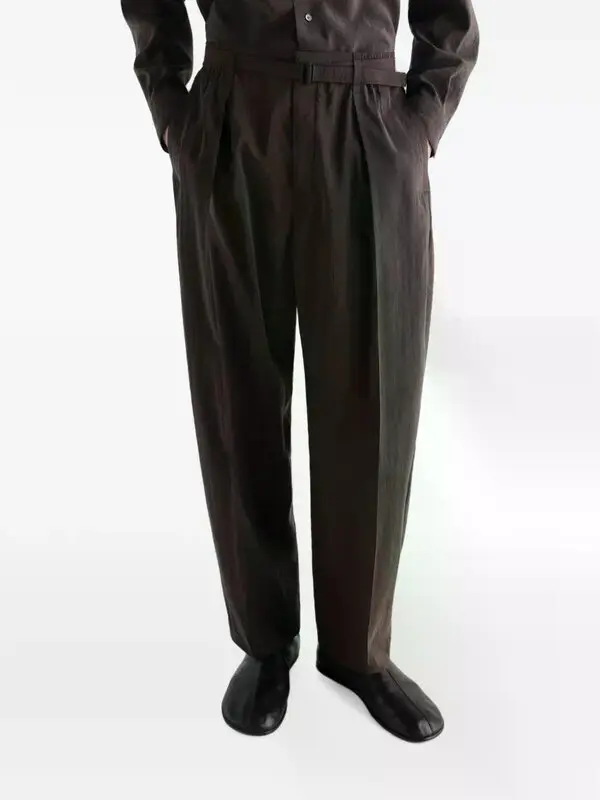 LEMAIRE Belted Relaxed Pants In Dry Silk