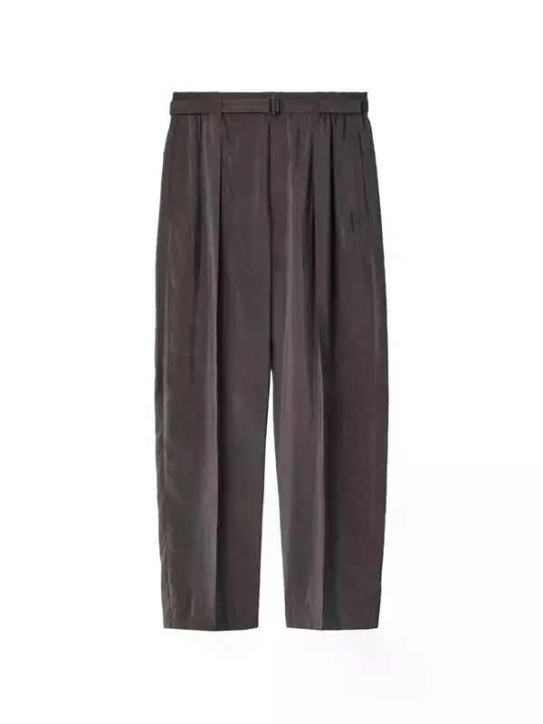 LEMAIRE Belted Relaxed Pants In Dry Silk - Brown