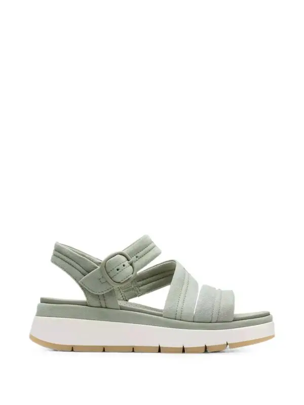 Clarks Tuscan Strap Suede Sandals - Green
