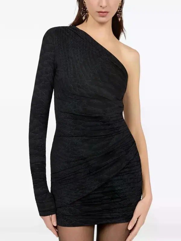 Roberto Cavalli One-shoulder Ruched Mini Dress
