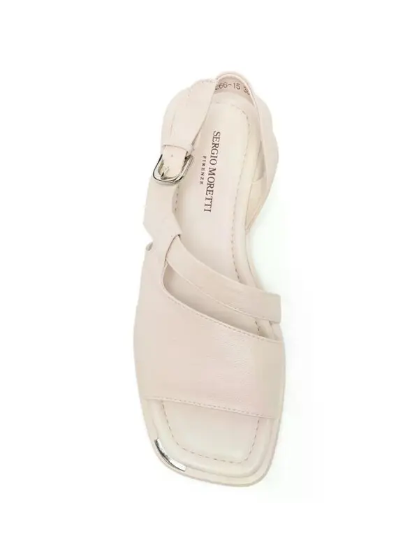SERGIO MORETTI FIRENZE Leather Buckle-fastening Sandals - Neutrals
