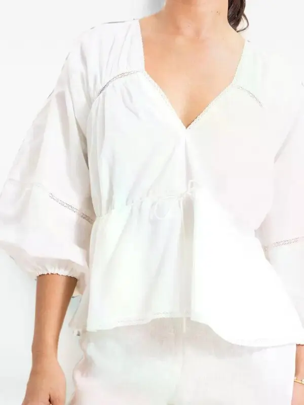 Faithfull The Brand Seco Lace-trim Blouse