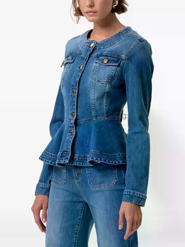 FRACOMINA Peplum Denim Jacket