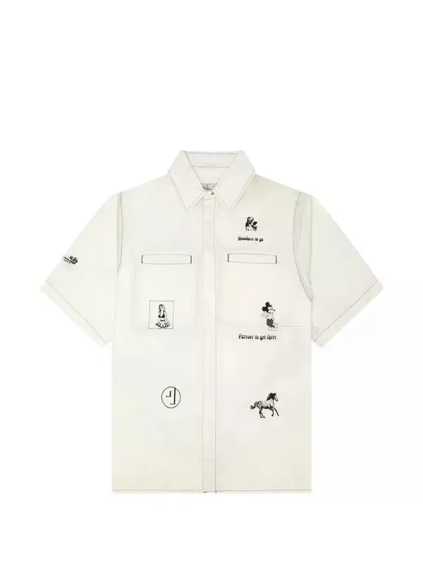 JUNGLES JUNGLES Graphic-print Short-sleeve Shirt - Neutrals