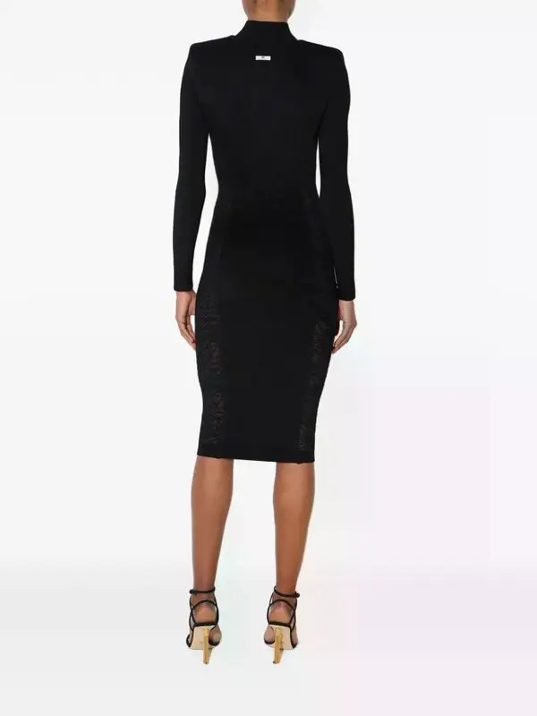 Elisabetta Franchi Lace-panelled Mesh-insert Knit Dress