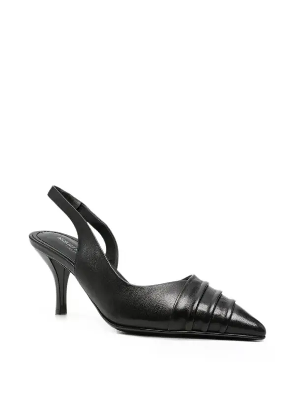 SERGIO MORETTI FIRENZE Ruched Pointed-toe Slingback Pumps
