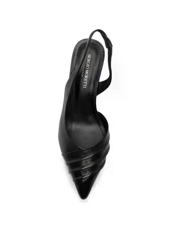 SERGIO MORETTI FIRENZE Ruched Pointed-toe Slingback Pumps
