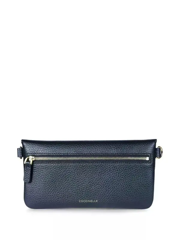 COCCINELLE C-me Lock Grained Leather Shoulder Bag - Black