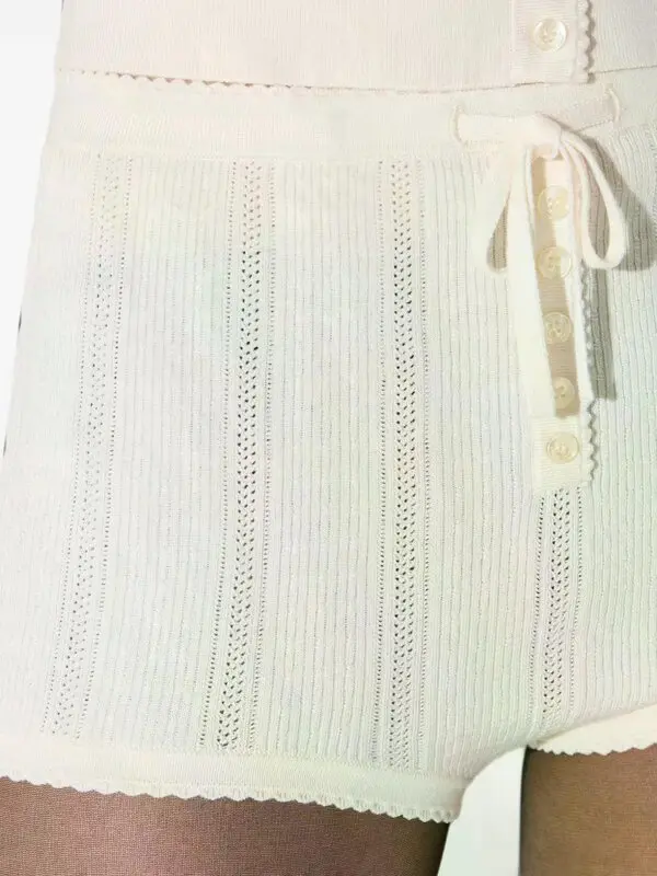 Elisabetta Franchi Knit Openwork Briefs With Button Detail