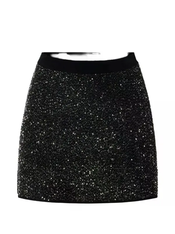 Elisabetta Franchi Knit Skirt With Sequins - Black