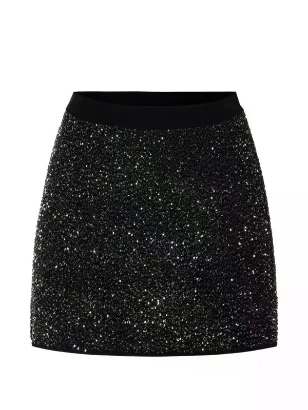 Elisabetta Franchi Sequin Knit Mini Skirt - Black