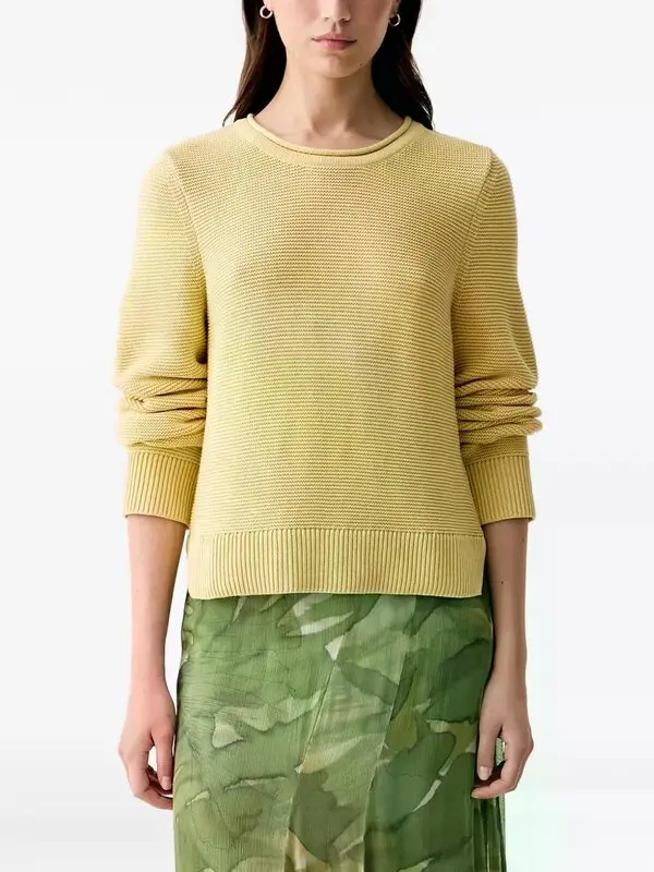 Barbour Fawley Textured-knit Long-sleeved Sweater - Yellow