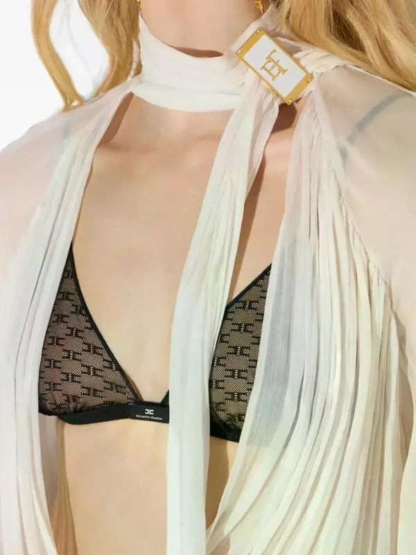 Elisabetta Franchi Bodysuit In Crepon Fabric With Sash