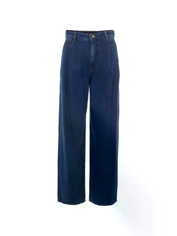 Max Mara Pleated Wide-leg Jeans - Blue