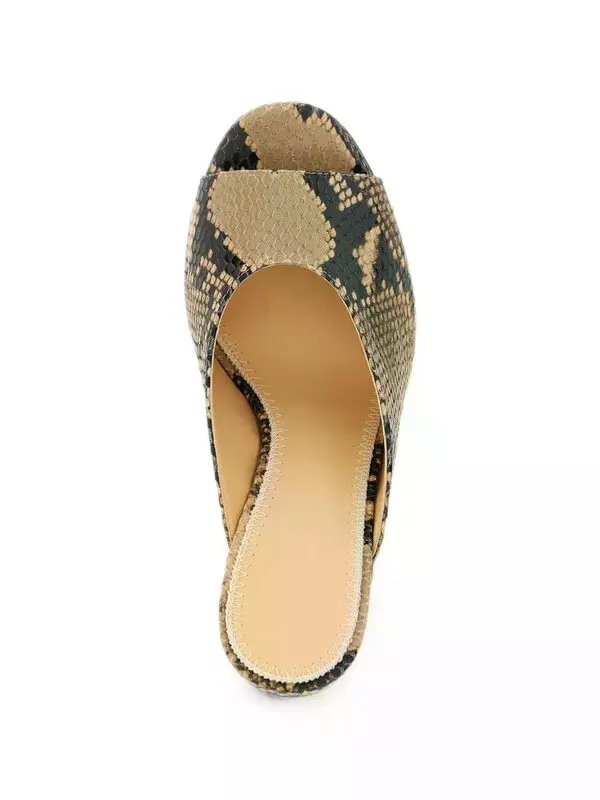Magda Butrym Snake-embossed Wedge Mules