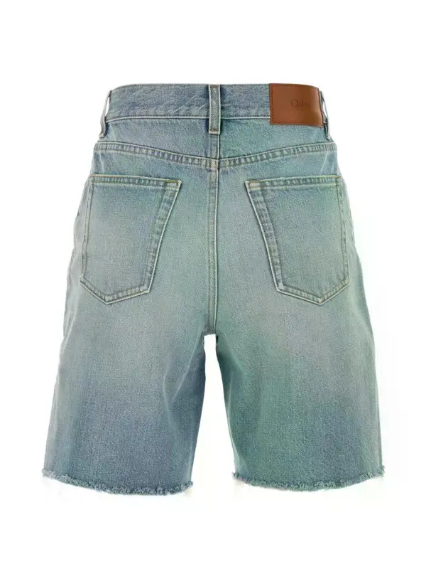 Chloé Frayed Hem Denim Shorts