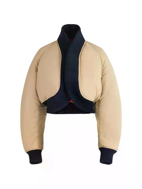 JEAN PAUL GAULTIER Ribbed Bomber Jacket - Neutrals