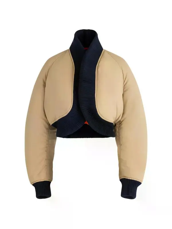 JEAN PAUL GAULTIER Ribbed Bomber Jacket - Neutrals