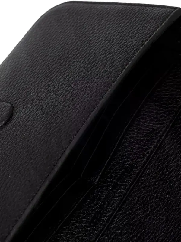 Karl Lagerfeld Logo-embroidered Pebbled Crossbody Bag - Black