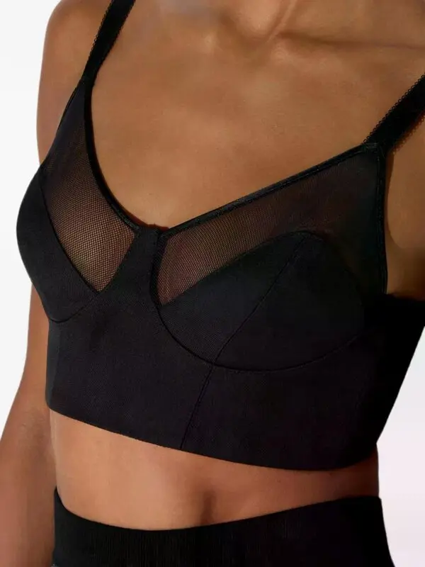 Elisabetta Franchi Cool Wool And Tulle Appliqué Top