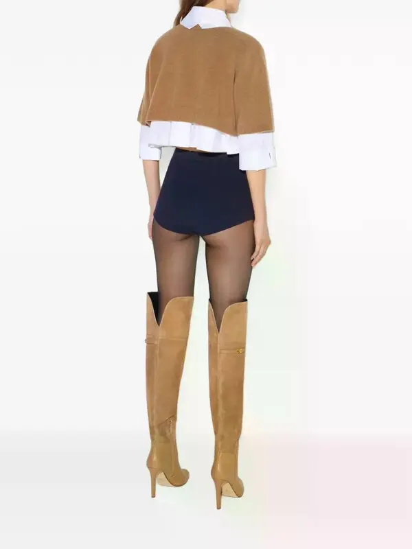 Elisabetta Franchi Knit Shorts With Jewel Buttons