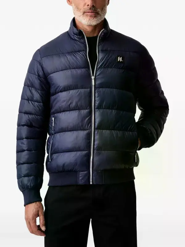 Karl Lagerfeld Quilted Logo-patch Jacket - Blue