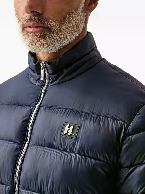 Karl Lagerfeld Quilted Logo-patch Zip-up Jacket