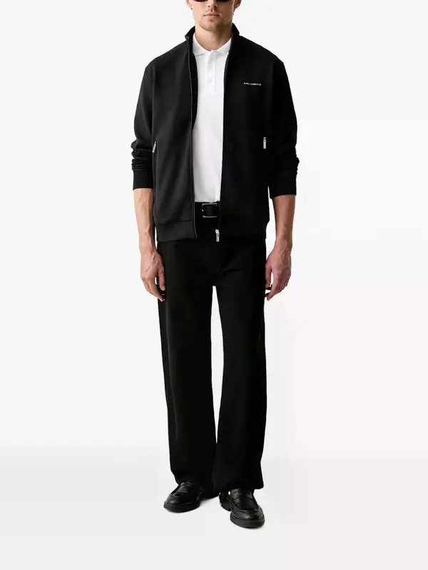 Karl Lagerfeld Logo Print Zip-up Sweatshirt