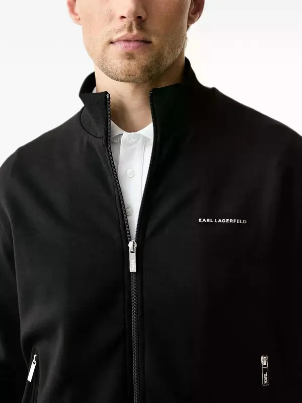Karl Lagerfeld Logo Print Zip-up Sweatshirt