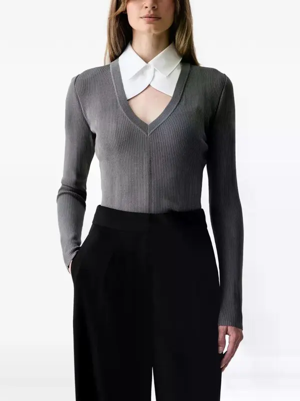 Karl Lagerfeld Ribbed V-neck Sweater